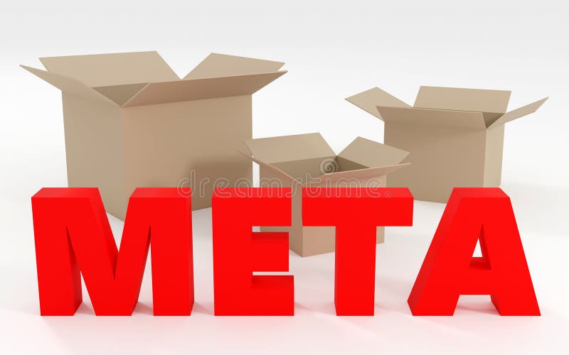 3d Rendered Red Sign Meta on Light Podium, Soft Light, Smooth ...