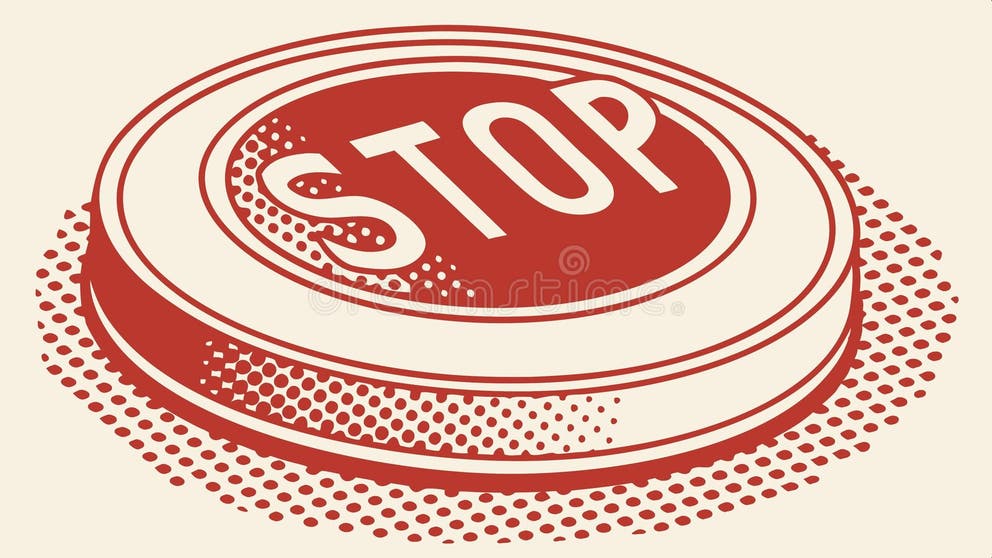 3D Stop Button, Red Interface Element, Control, Pause, Halt, Icon Vector Design Generative AI ...