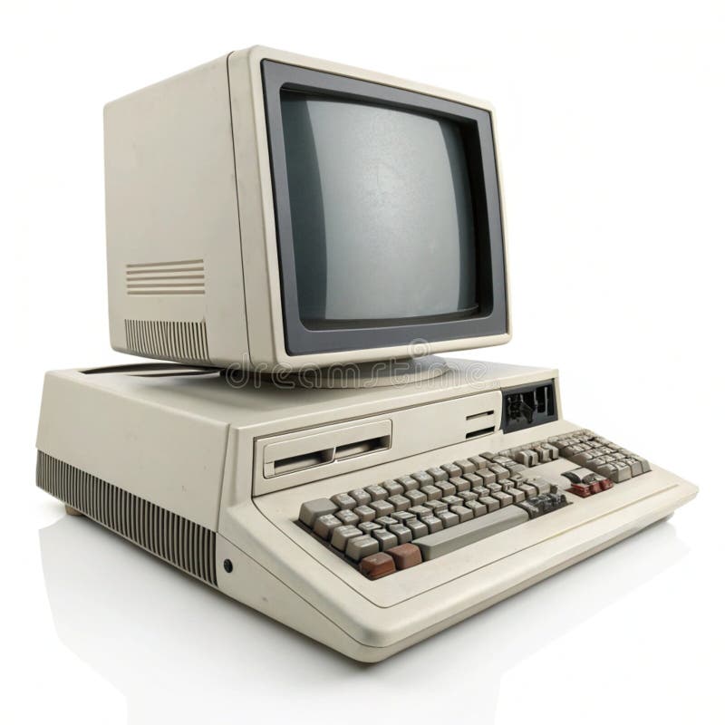 3D Rendered Retro Computer on Transparent Background Stock Illustration ...