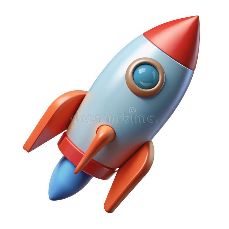 3D Rendered Rocket Illustration on White Background Represents Space Exploration and Innovation ...