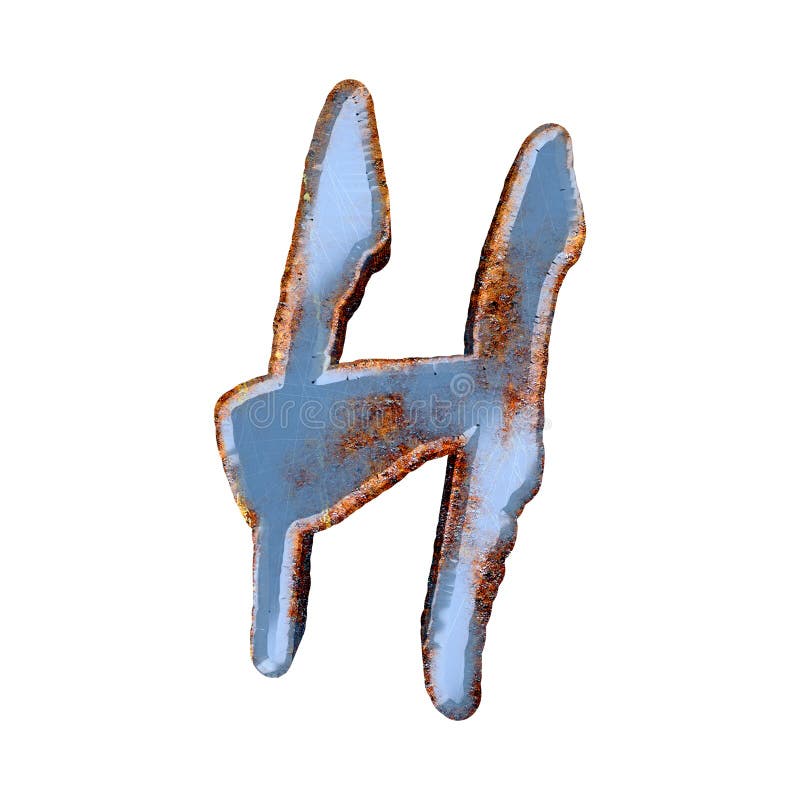 3D Rendered Rusty Letter.Metallic Custom Font. Stock Image - Image of ...