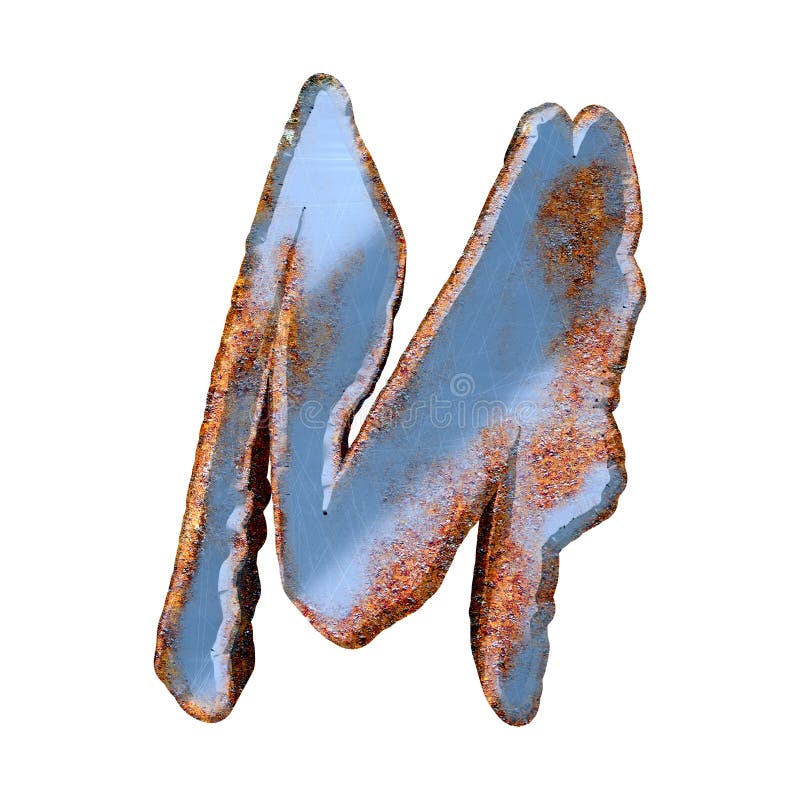 3D Rendered Rusty Letter.Metallic Custom Font. Stock Photo - Image of ...