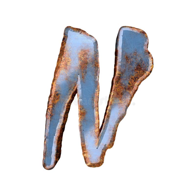 3D Rendered Rusty Letter.Metallic Custom Font. Stock Image - Image of ...