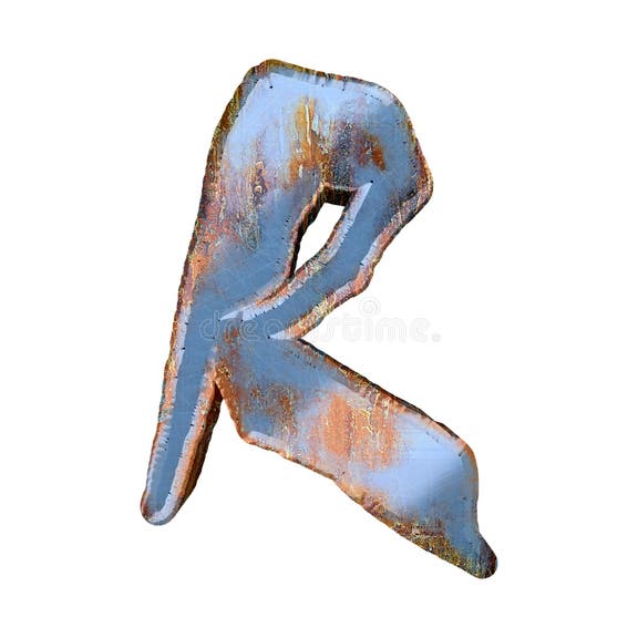 3D Rendered Rusty Letter.Metallic Custom Font. Stock Photo - Image of ...