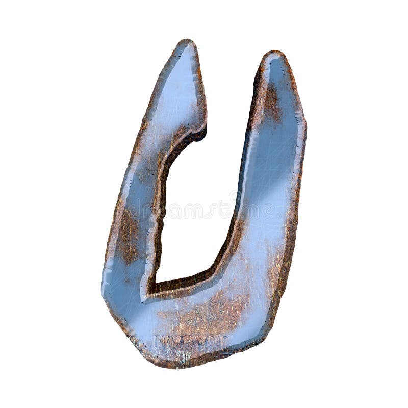 3D Rendered Rusty Letter.Metallic Custom Font. Stock Photo - Image of ...