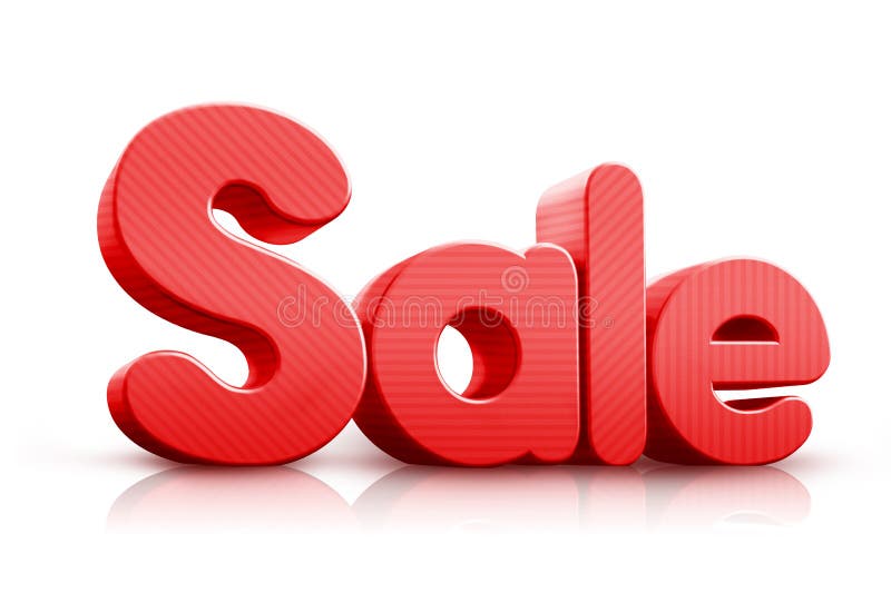 3D Rendered Sale Word in Red Color Stock Illustration - Illustration of ...