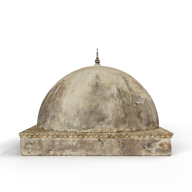 3D Rendered Scale Model of an Ancient Building Dome Stock Illustration ...
