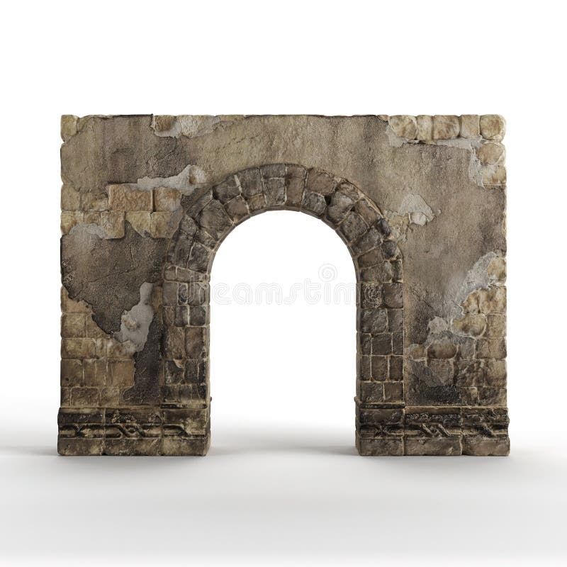 3D Rendered Scale Model of a Classic, Stone Archway Stock Illustration ...