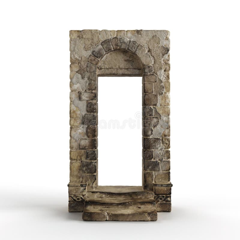 3D Rendered Scale Model of a Classic, Stone Archway with Small Stairs ...