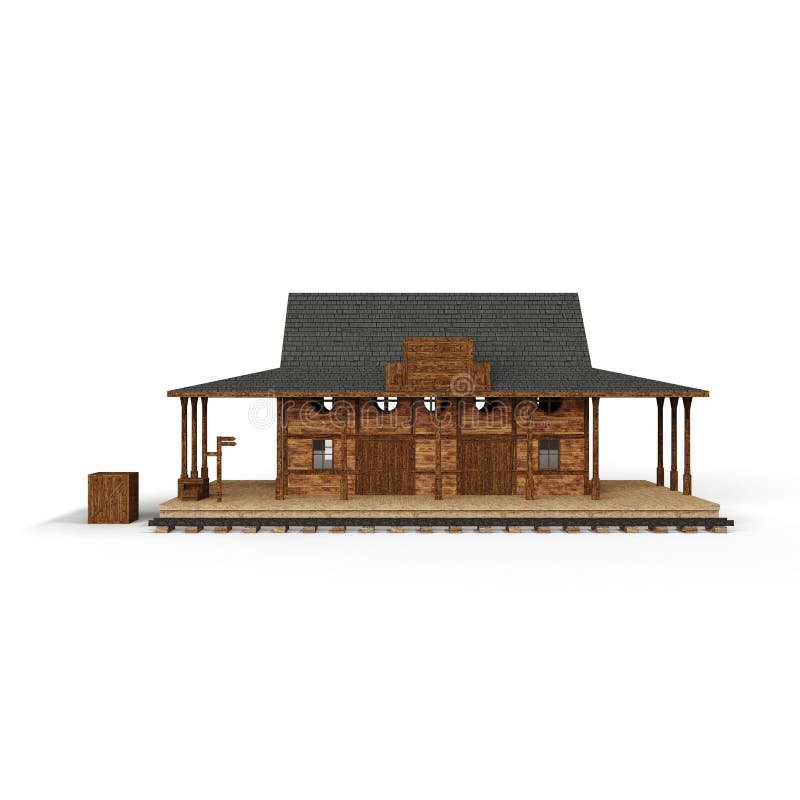 3D Rendered Scale Model of a Wild West Style Saloon Building Stock ...