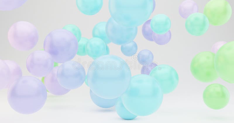 Flying Bubbles Abstract 3d Render Poster Design, Summer Themed Colors ...