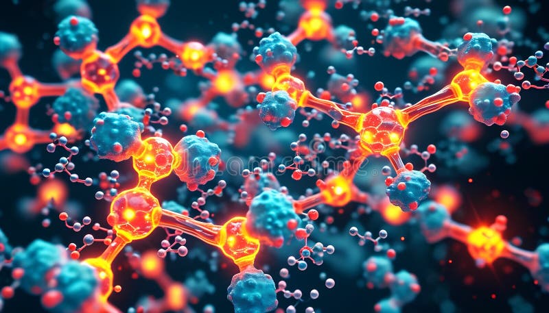 Dynamic Molecular Interactions in Biochemistry Stock Illustration ...