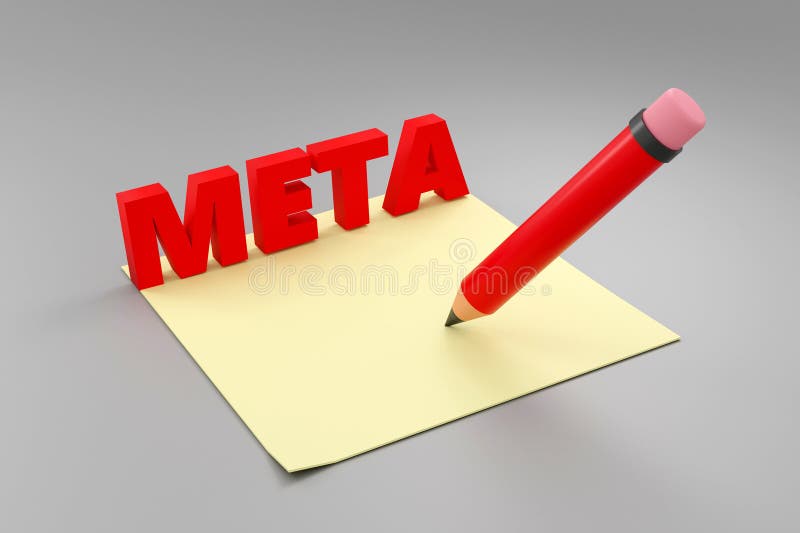 3d Rendered Sign Meta on Grey Podium, Soft Light, Smooth Background, 3d ...