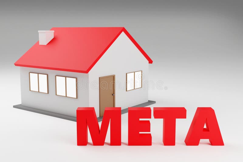 3d Rendered Sign Meta on Grey Podium, Soft Light, Smooth Background, 3d ...