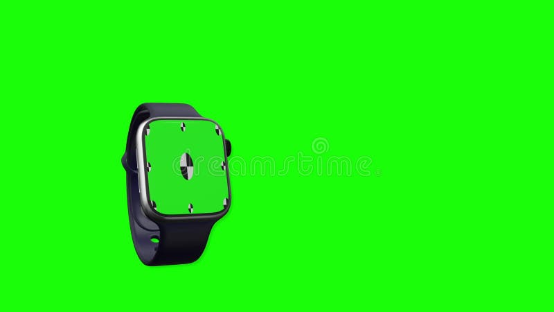 3D Rendered Smartwatch with Green Screen for Mockup. Animation for ...