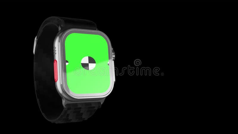 3D Rendered Smartwatch with Green Screen for Mockup. Background with ...
