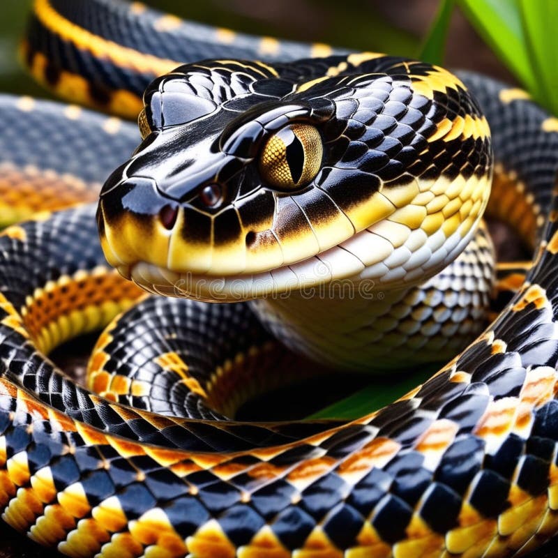 3D Rendered Snake Illustration in Woods Generative Ai Stock ...