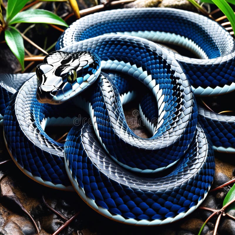 3D Rendered Snake Illustration in Woods Generative Ai Stock ...