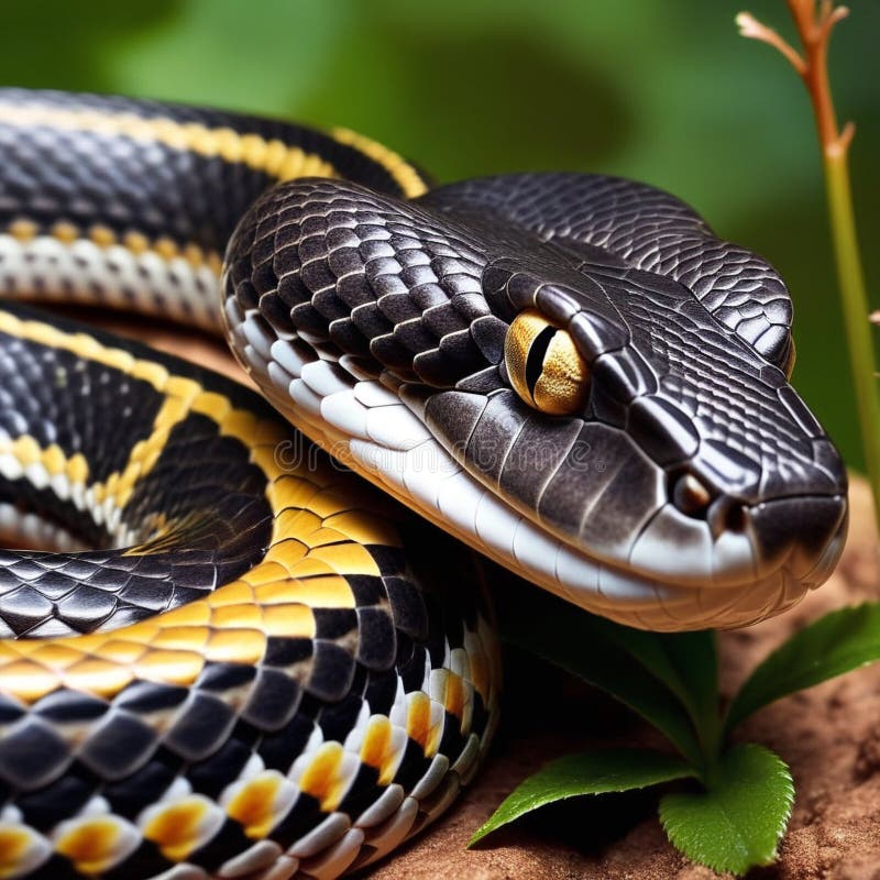3D Rendered Snake Illustration in Woods Generative Ai Stock ...