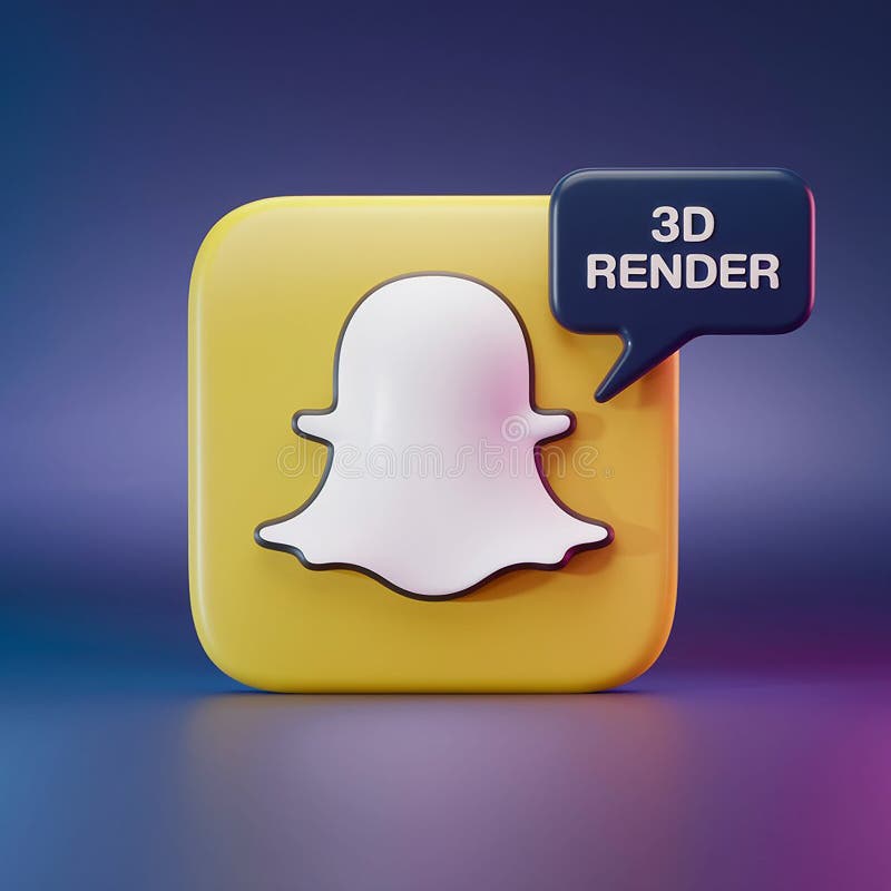 Snapchat 3d Rendering Social Media Colorful Glossy Icon for Composition ...