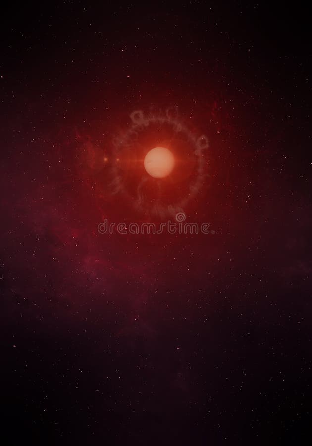 3d Rendered Space Art: Alien Planet with Halo in Outer Space. Imaginary ...