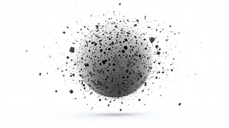 3D Rendered Sphere with Noise Texture. Stock Illustration - Illustration of designs, artistic ...