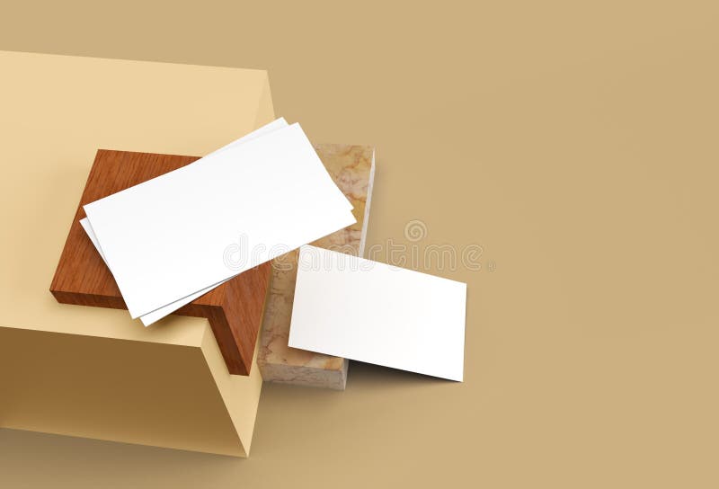 3d Rendered Stack Business Cards Mockup Design Stock Illustration ...