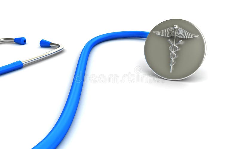 3d Rendered Stethoscope With First Aid Cross Stock Illustration ...