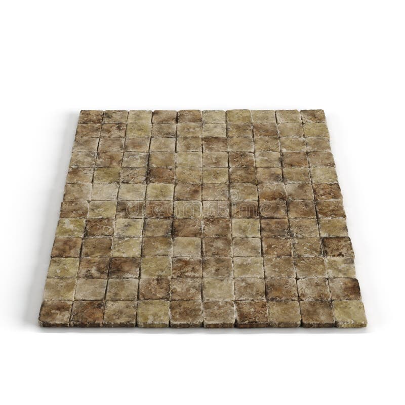 3D Rendered Stone Floor Tile on a White Background, with a Textured ...