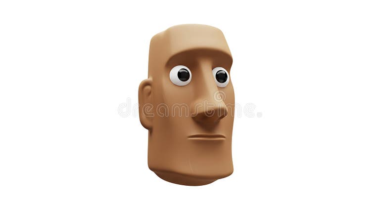 A 3D-rendered, Stylized Human Head with Exaggerated Features. the Head ...