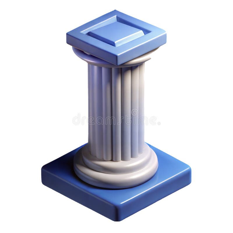 3D Rendered Stylized Ionic Column Isolated on Transparent Background ...