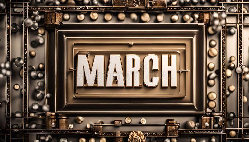 3D Rendered Text: March stock illustration. Illustration of creative ...