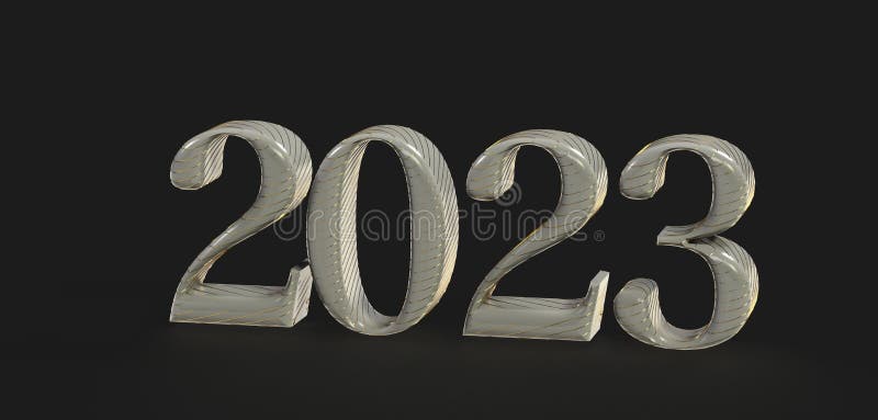 3D Rendered Typography Design of 2023 Stock Image - Image of futuristic ...