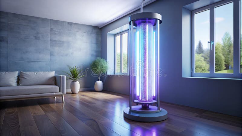 3D Rendered UV Disinfection Lamp Effective Room Sterilization with ...