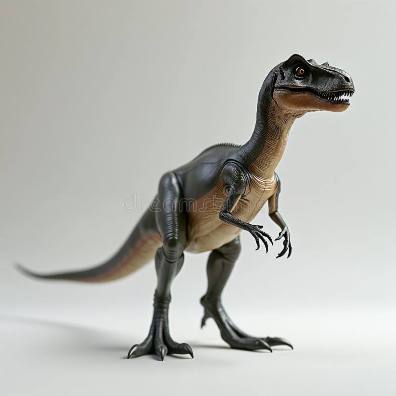 3D Rendered Velociraptor Model in a Dynamic Upright Pose Stock ...