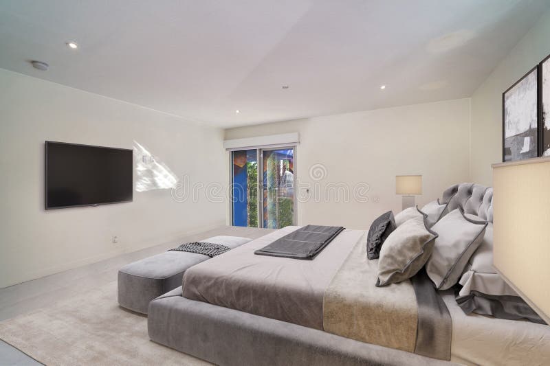 3D-rendered View of a Beautiful Bedroom - Modern House Interior Design ...