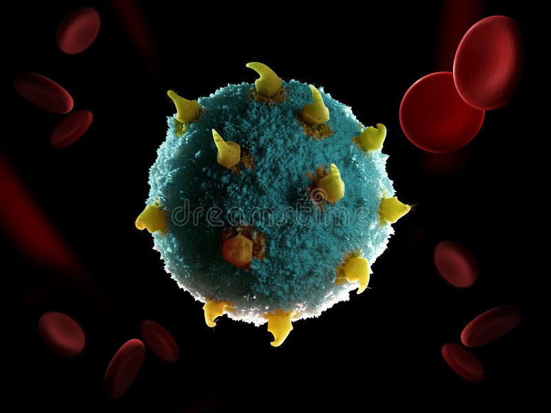 3d Rendered Virus In Blood Stream In Color Background Stock ...