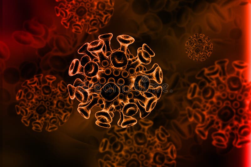 3d Rendered Virus on Color Background Stock Illustration - Illustration ...