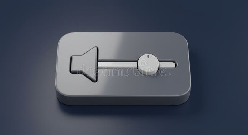 A 3D-rendered Volume Control Icon Displays a Speaker Symbol on the Left and a Stock Photo ...