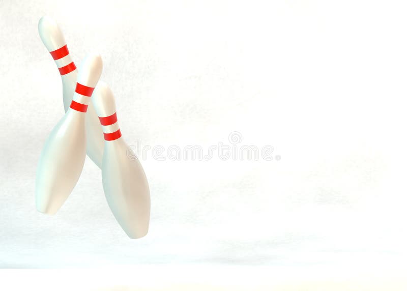 3 3D White Bowling Pins Floating Stock Illustration - Illustration of ...