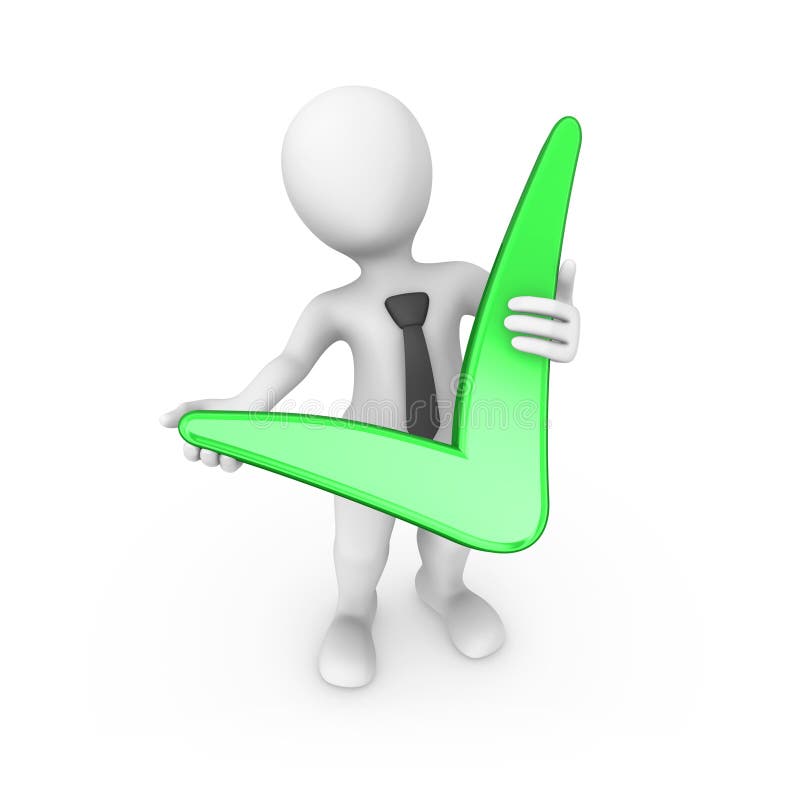 3d Rendered White Businessman with a Positive Symbol. Stock ...