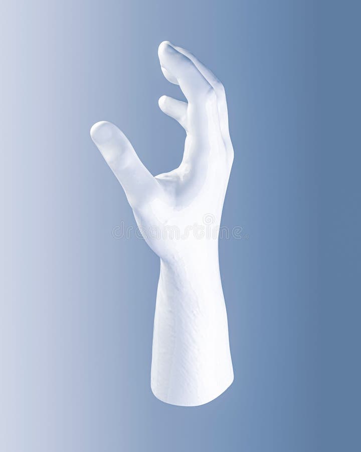 3D Rendered White Hand Isolated on a Blue Background Stock Illustration ...