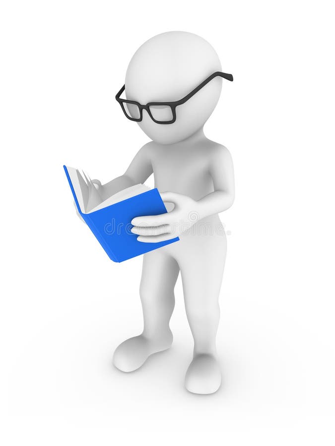 3D Human Reading the Newspaper Stock Illustration - Illustration of ...