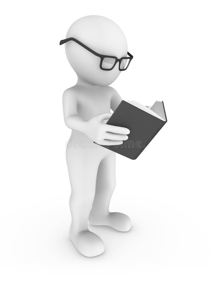 3d person with book stock illustration. Illustration of small - 66386232