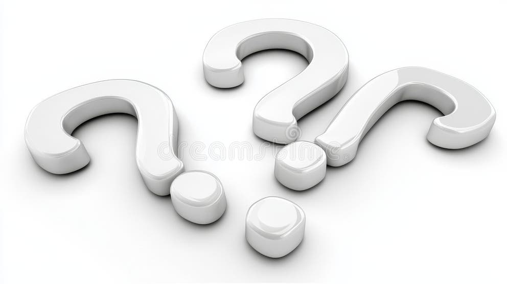 3D Rendered White Question Marks Uncertainty Concept, Question, Enigma ...