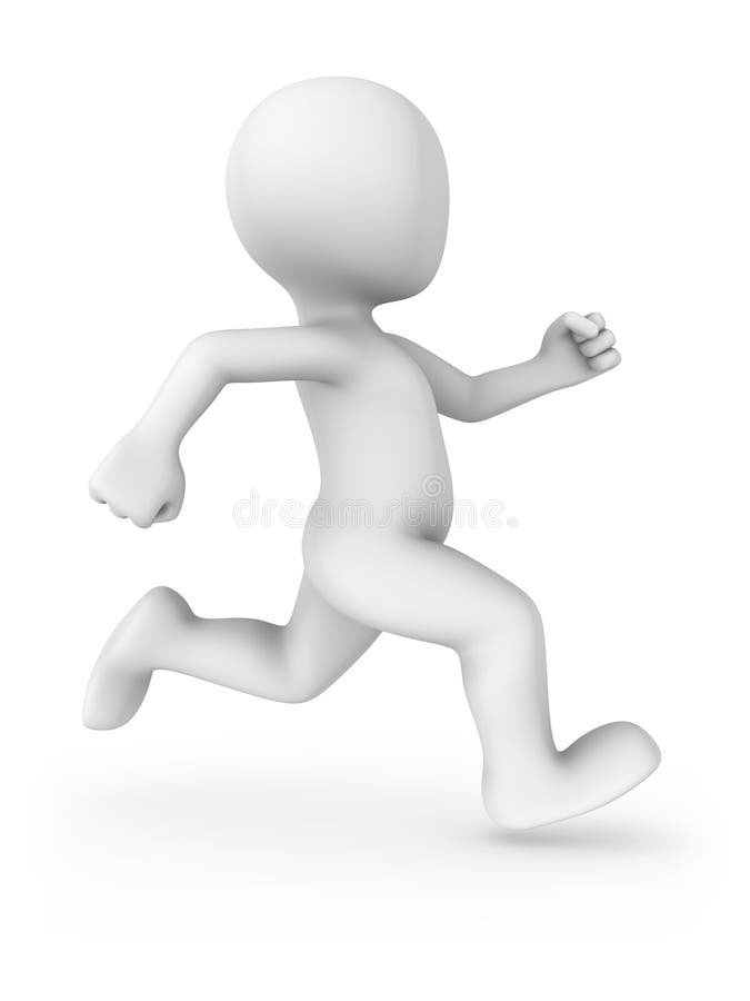 3d Rendered White Running Man. Stock Illustration - Illustration of ...