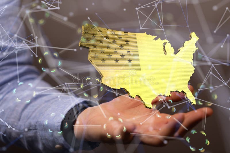 3D Rendered World Map Hovering in Mans Hand Stock Photo - Image of ...