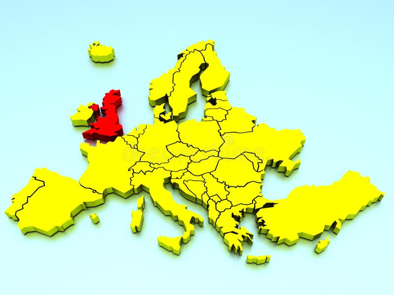 3D Rendered World Map in Two Colors Stock Illustration - Illustration ...