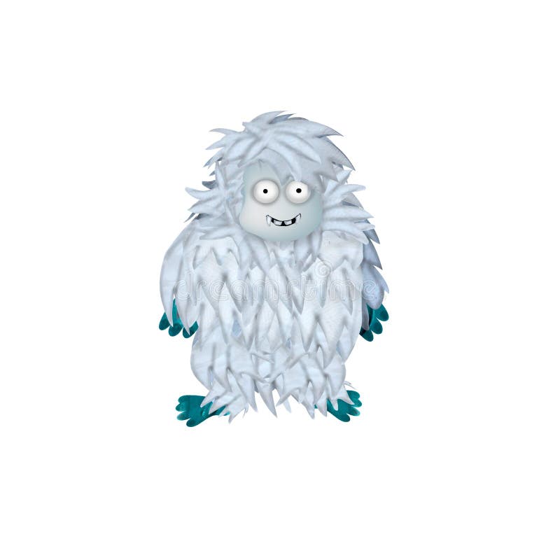 3D Rendered Yeti Monster Cartoon Character Isolated on White Stock ...