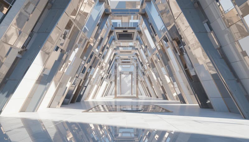 3d Rendering of Abstract Architectural Structure, Geometric ...